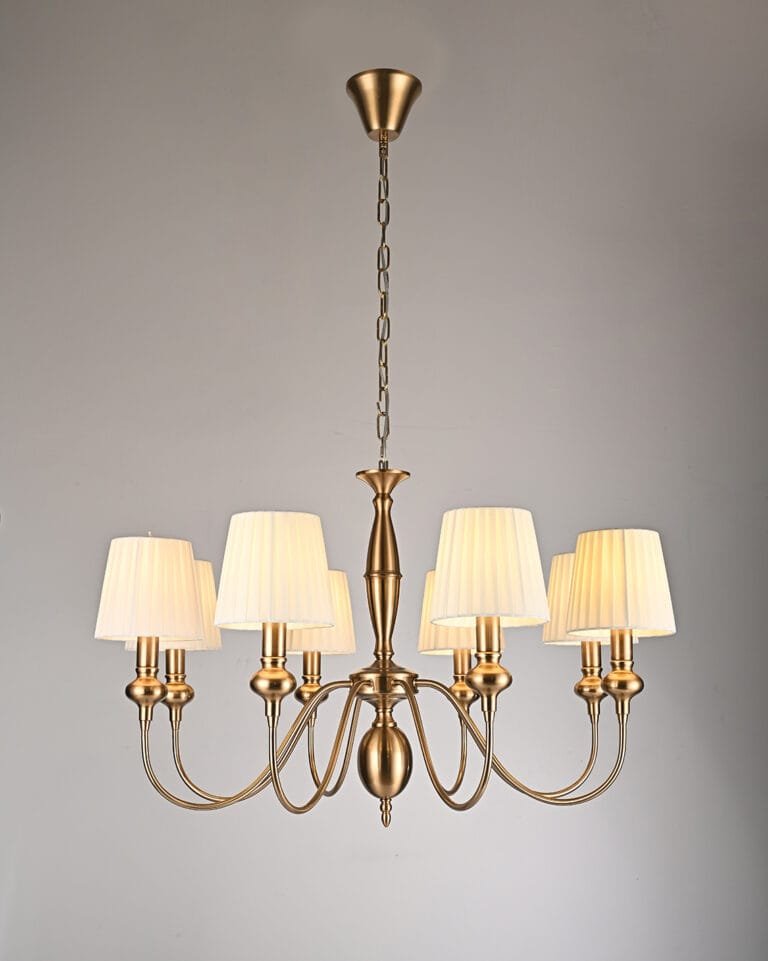 Thaddeus 8 - Golden Brass Chandelier | Buy at Best Price - Butt Lights